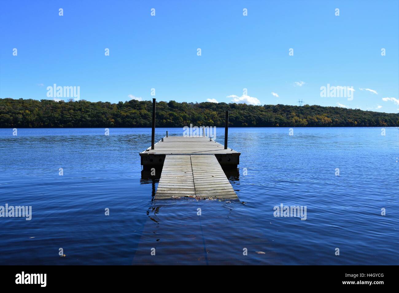 Dock in the River Stock Photo - Alamy