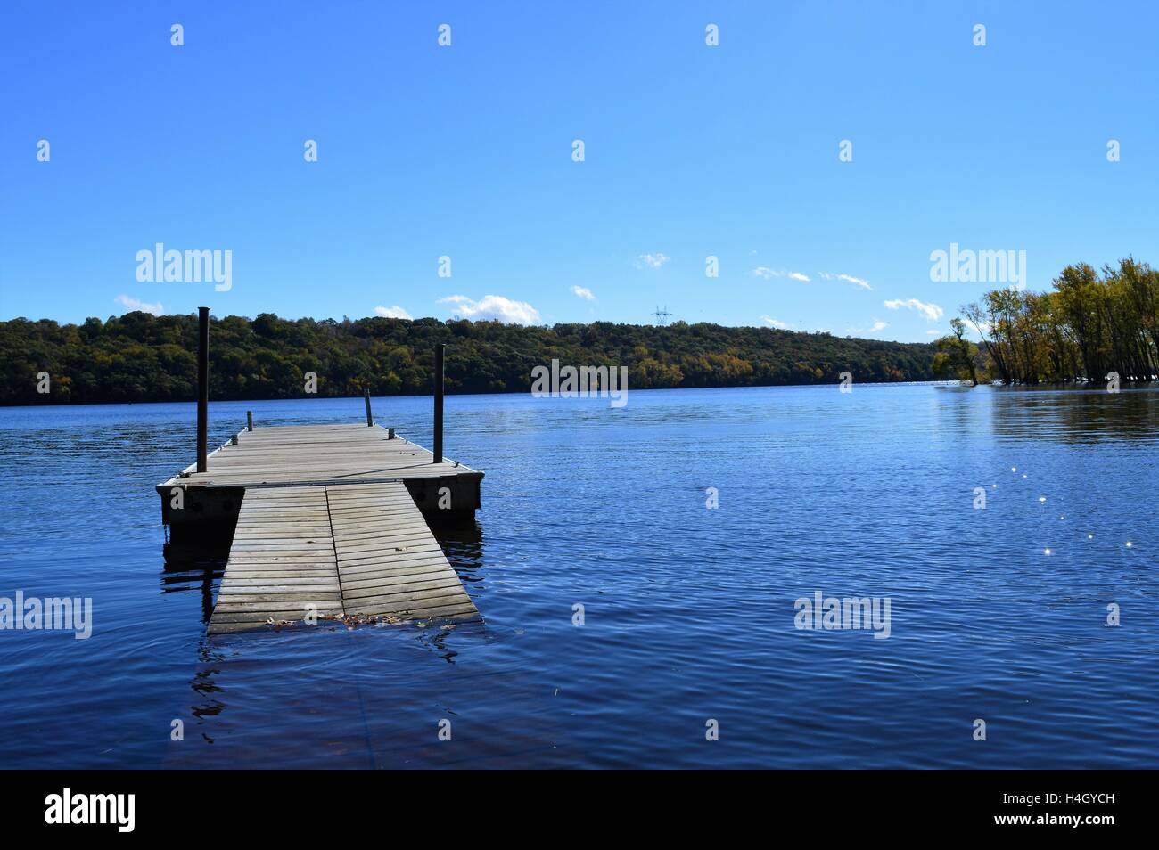 Dock in the River Stock Photo - Alamy