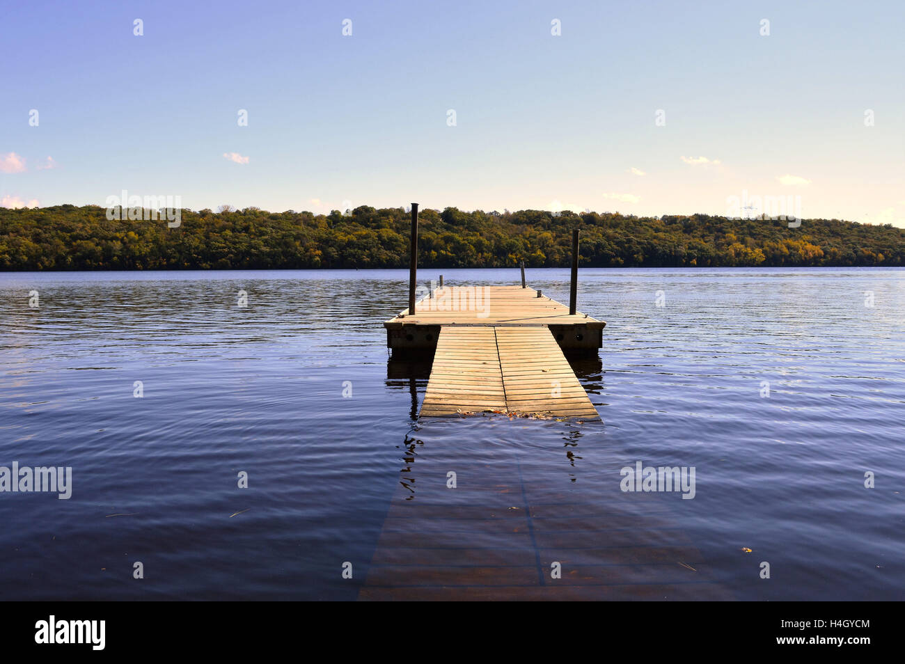 Dock in the River Stock Photo - Alamy