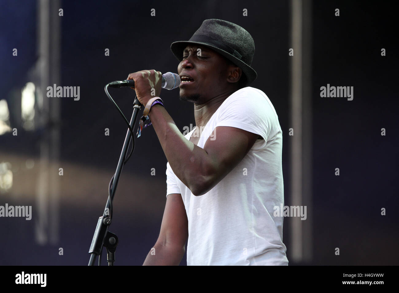Aliou Toure, the lead singer of Songhoy Blues performs at the Colours ...