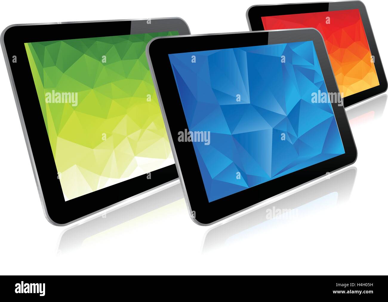 Set of tablet computers isolated on white background Stock Vector Image ...