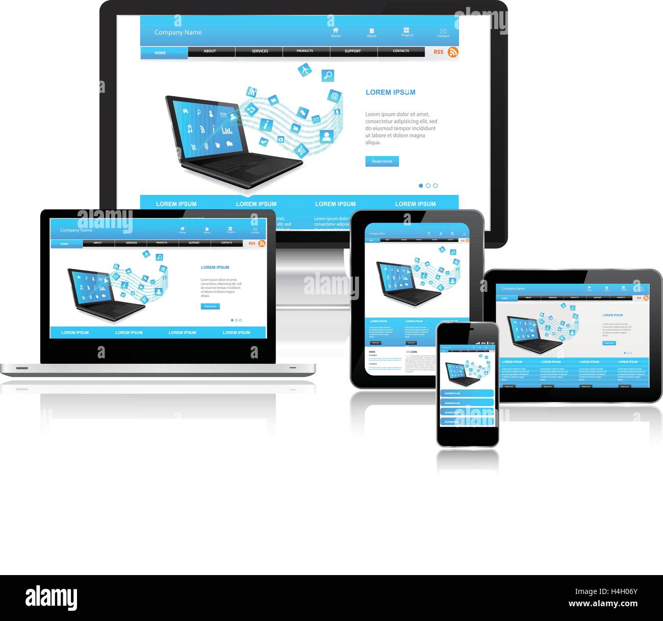 Multiple screen computer Stock Vector Images - Alamy