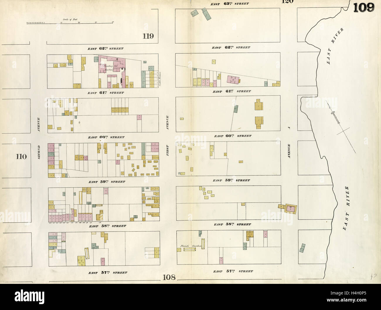 Plate 109: Map bounded by East 62nd Street, First Avenue, East 63rd ...