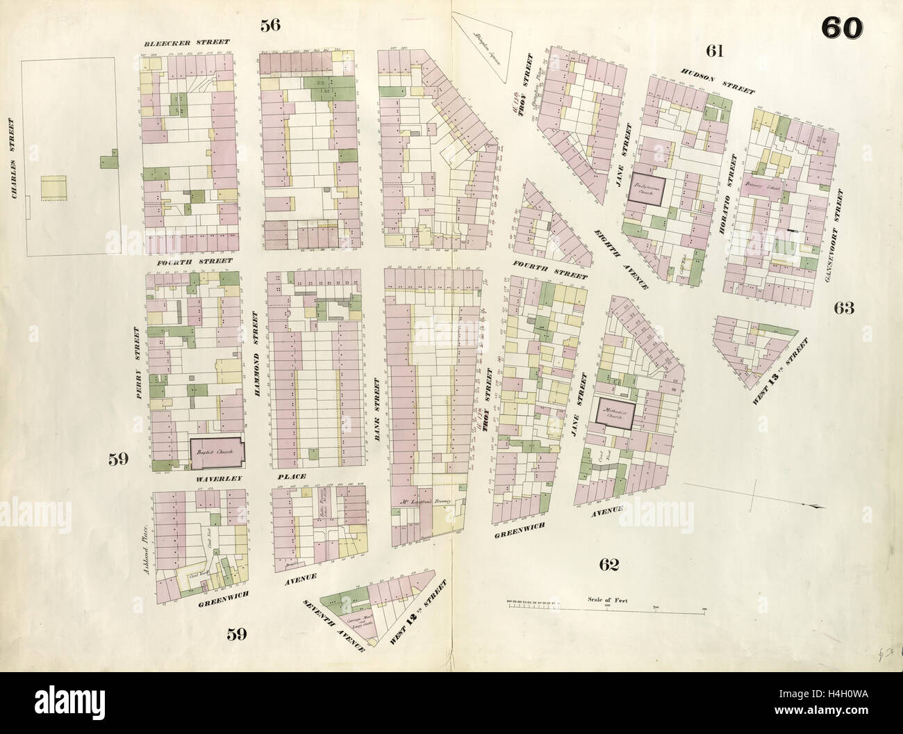 Plate 60: Map bounded by West 13th Street, Greenwich Avenue, 12th ...
