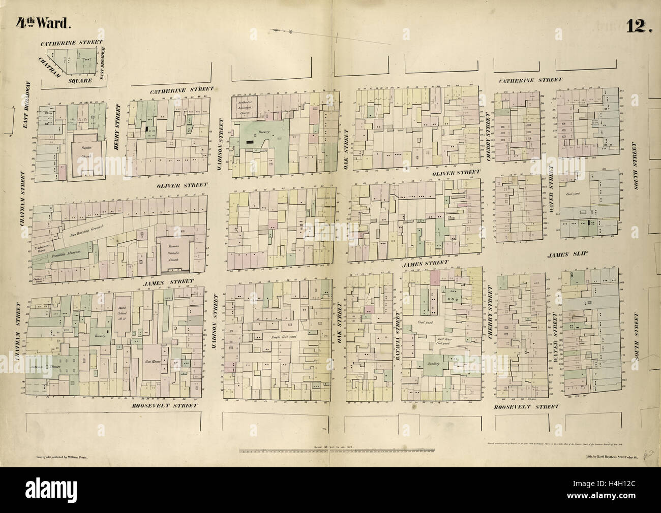 Plate 12: Map bounded by Chatham Street, East Broadway, Chatham Square ...