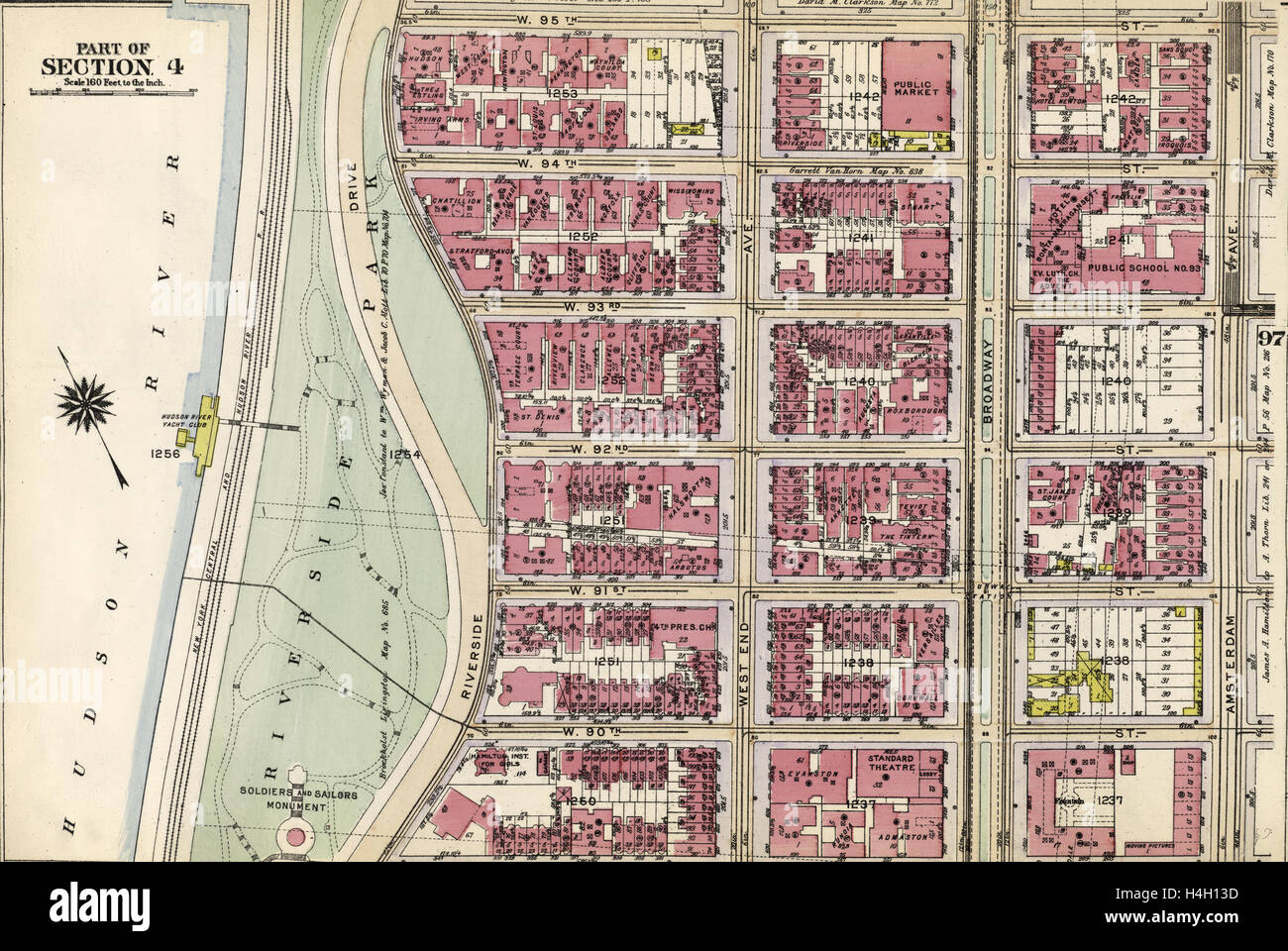 Part of Section 4 : Plate 96, New York, USA Stock Photo - Alamy