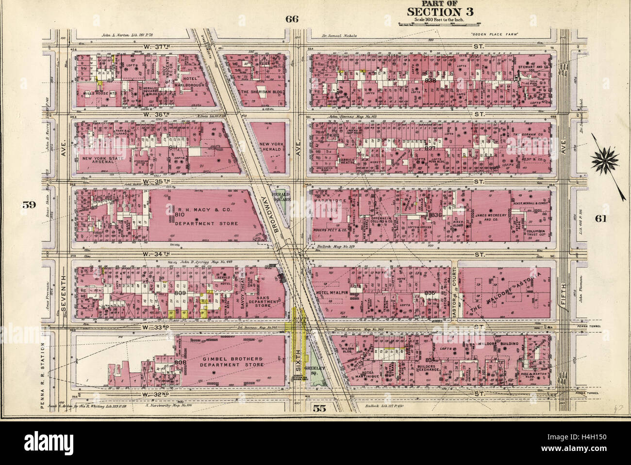 Part of Section 3 : Plate 60, New York, USA Stock Photo - Alamy