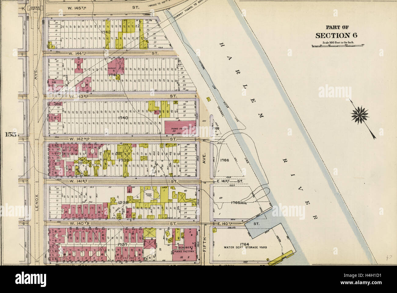 Part of Section 6: Plate 156, New York, USA Stock Photo - Alamy