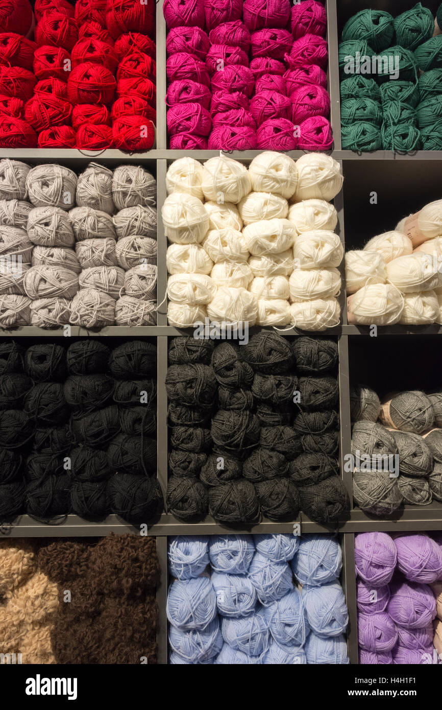 balls of colored wool in Norway in Mandal Stock Photo - Alamy