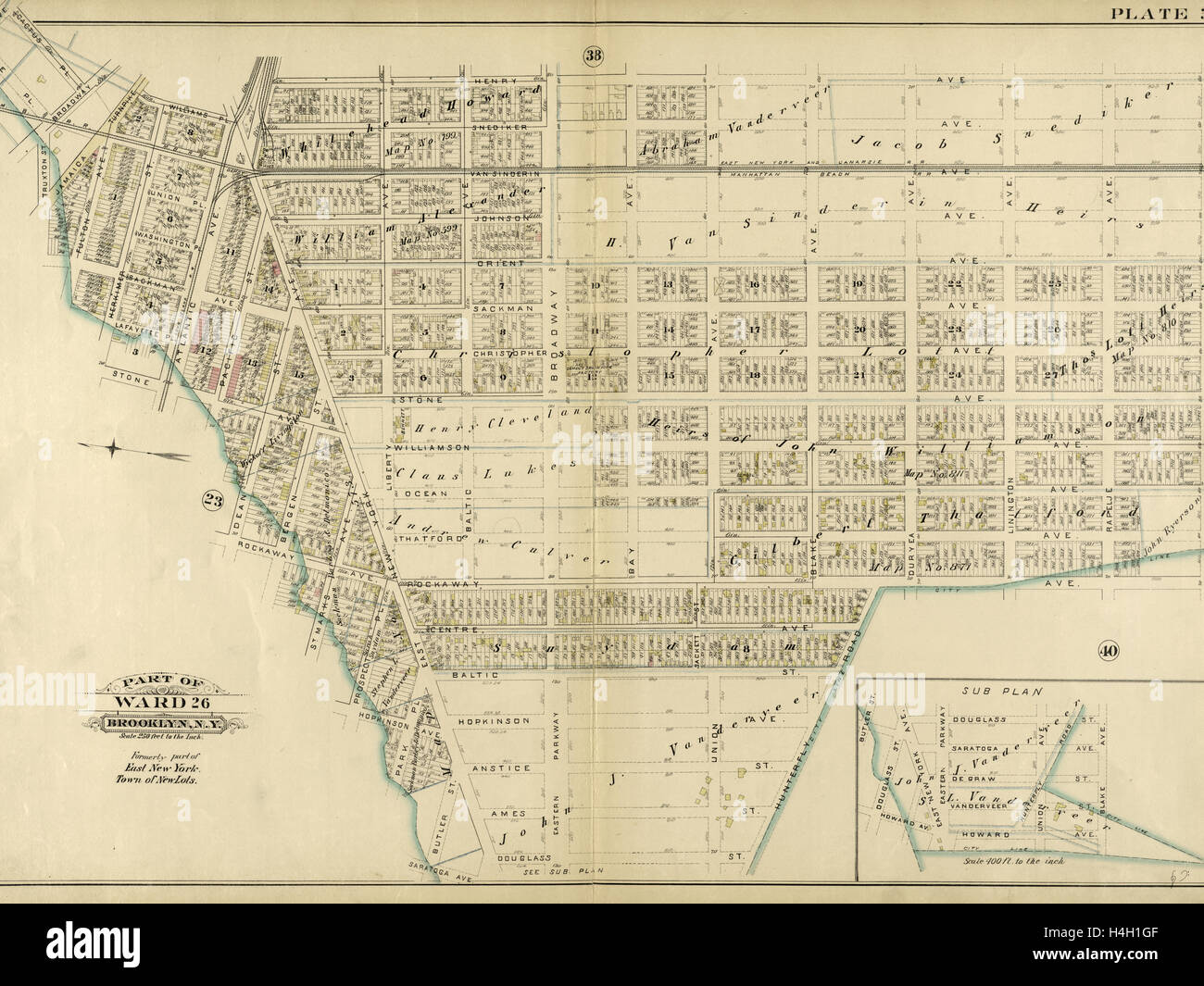 Plate 37: Part of Ward 26. Brooklyn, N.Y Stock Photo - Alamy
