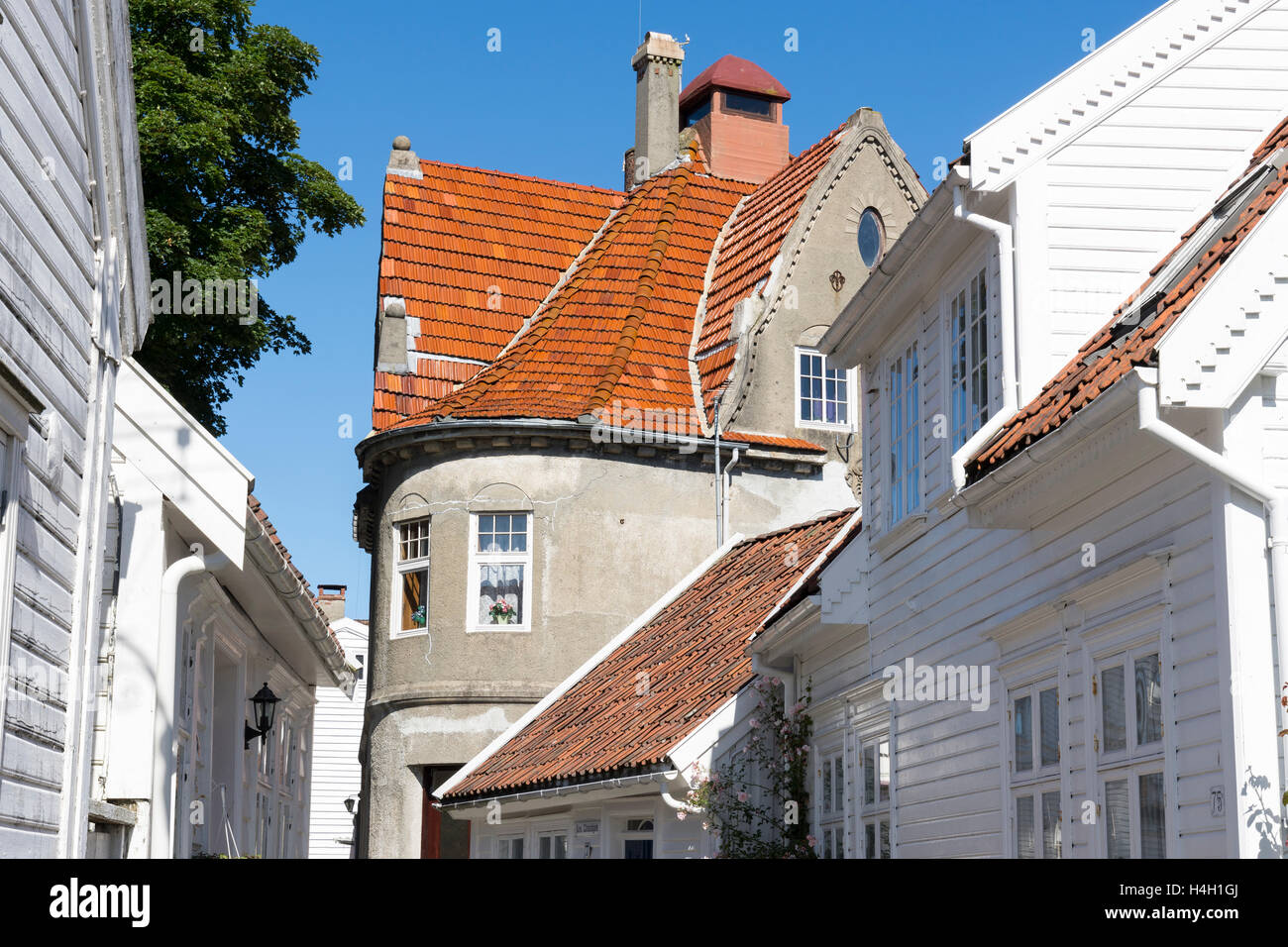 house with tiled roof in Stavanger in Norway Stock Photo - Alamy