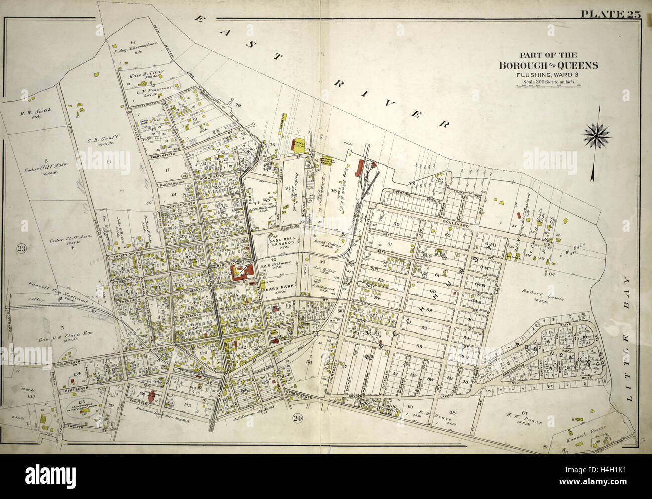 Part of the Borough of Queens, Flushing, Ward 3, New York, USA Stock ...