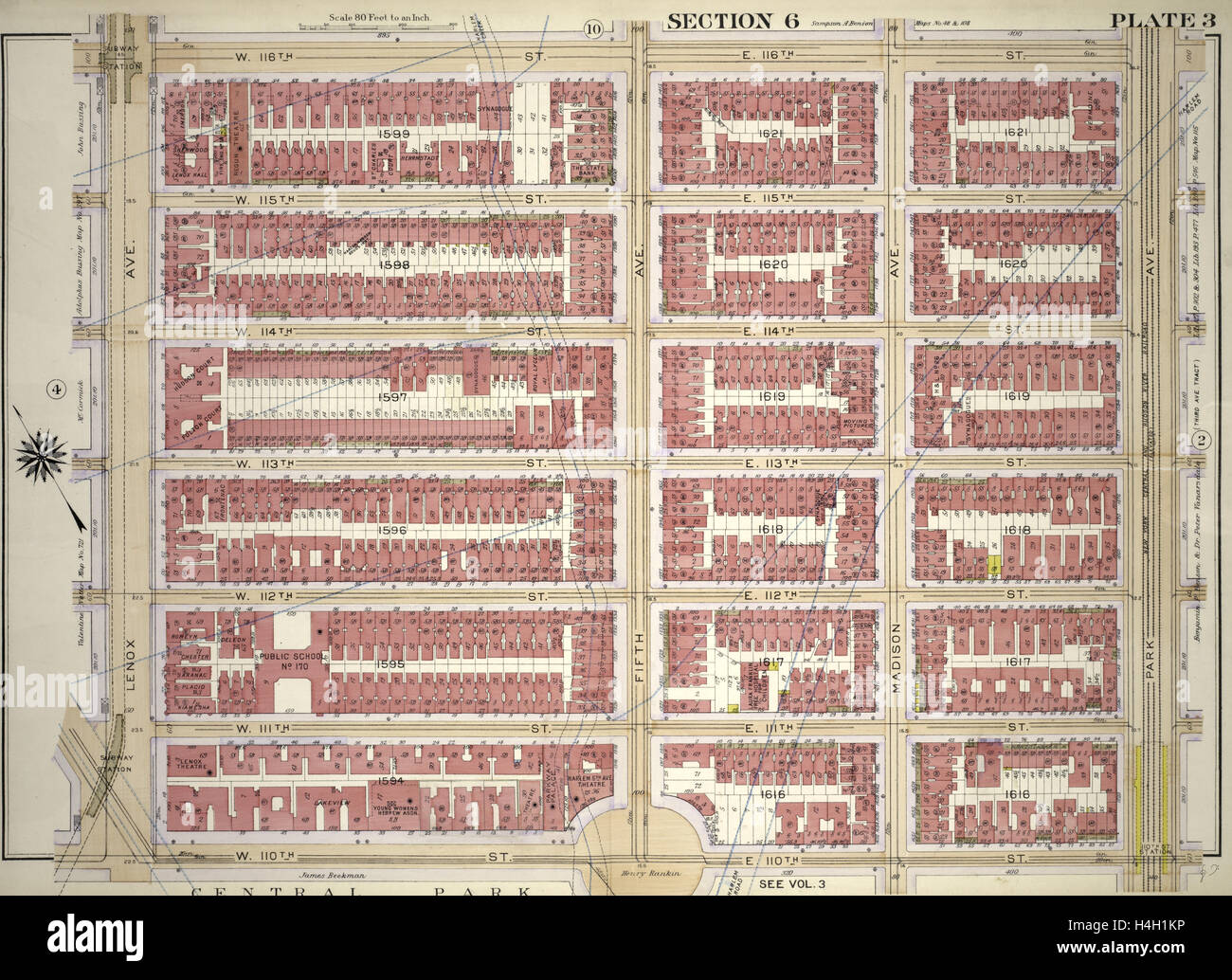 Plate 3: Section 6, New York, USA Stock Photo - Alamy