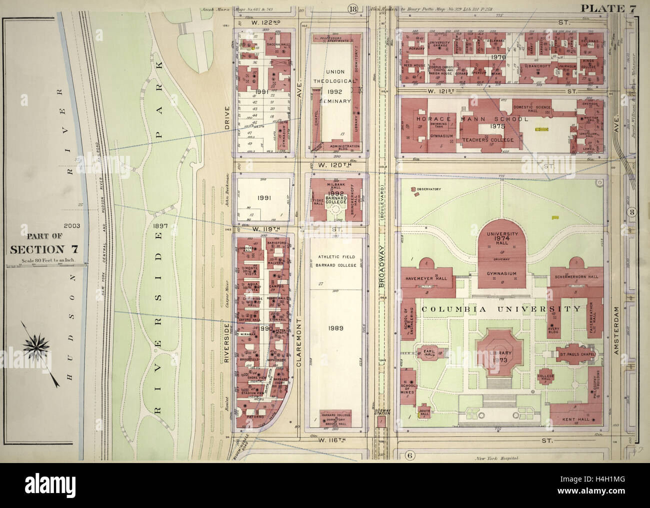 Plate 7: Part of Section 7, New York, USA Stock Photo - Alamy