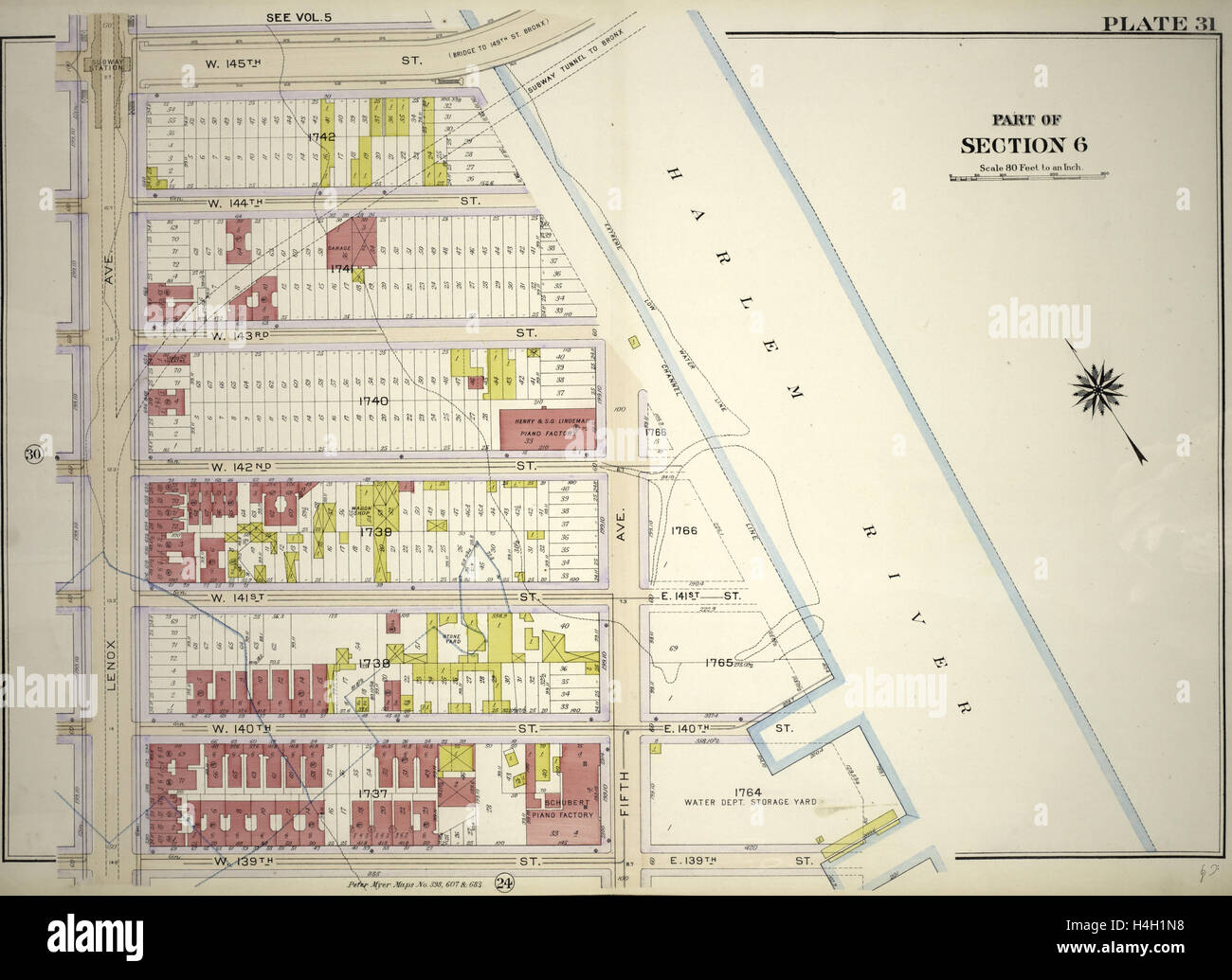 Plate 31: Bounded by W. 145th Street, Harlem River Fifth Avenue, W ...