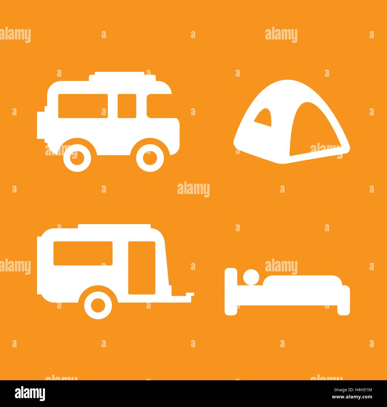 Camping and Caravan Design Concept. AI 10 Supported Stock Vector Image ...