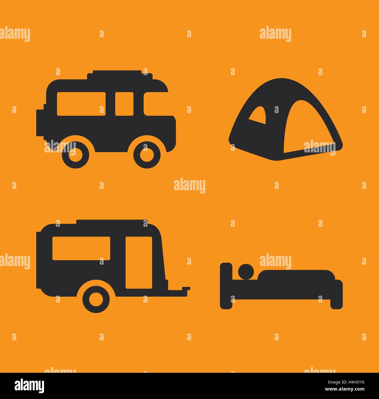 Camping and Caravan Design Concept. AI 10 Supported Stock Vector Image ...