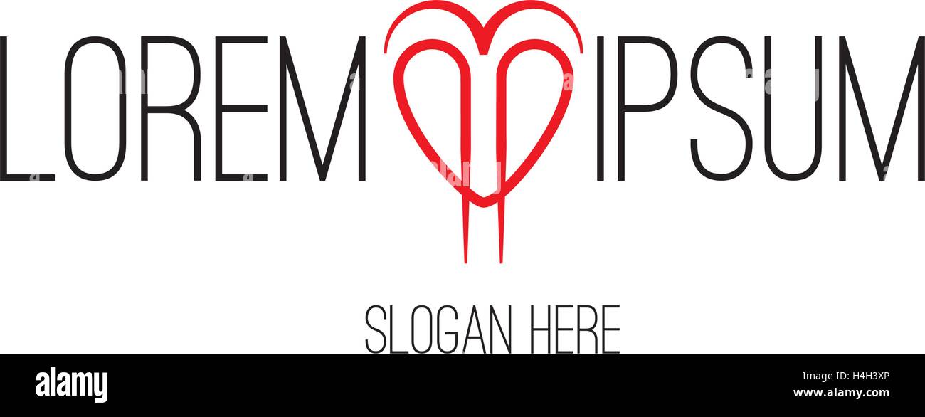 Heart Shape with logo design concept. AI 10 supported Stock Vector ...