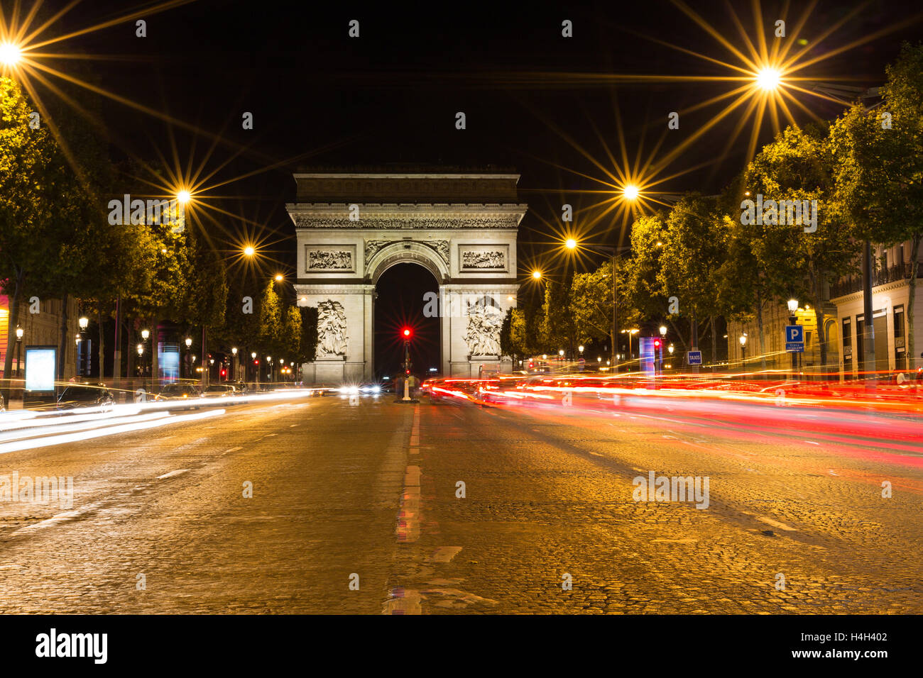The Famous Arc de Triomphe in Paris, France in the summer of 2016 Stock ...