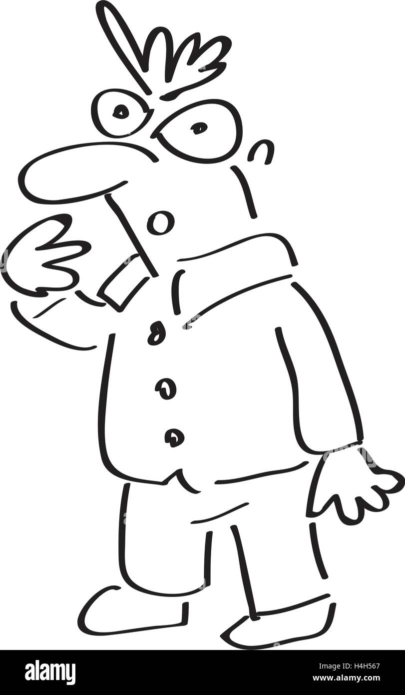 Troubled Man Drawing