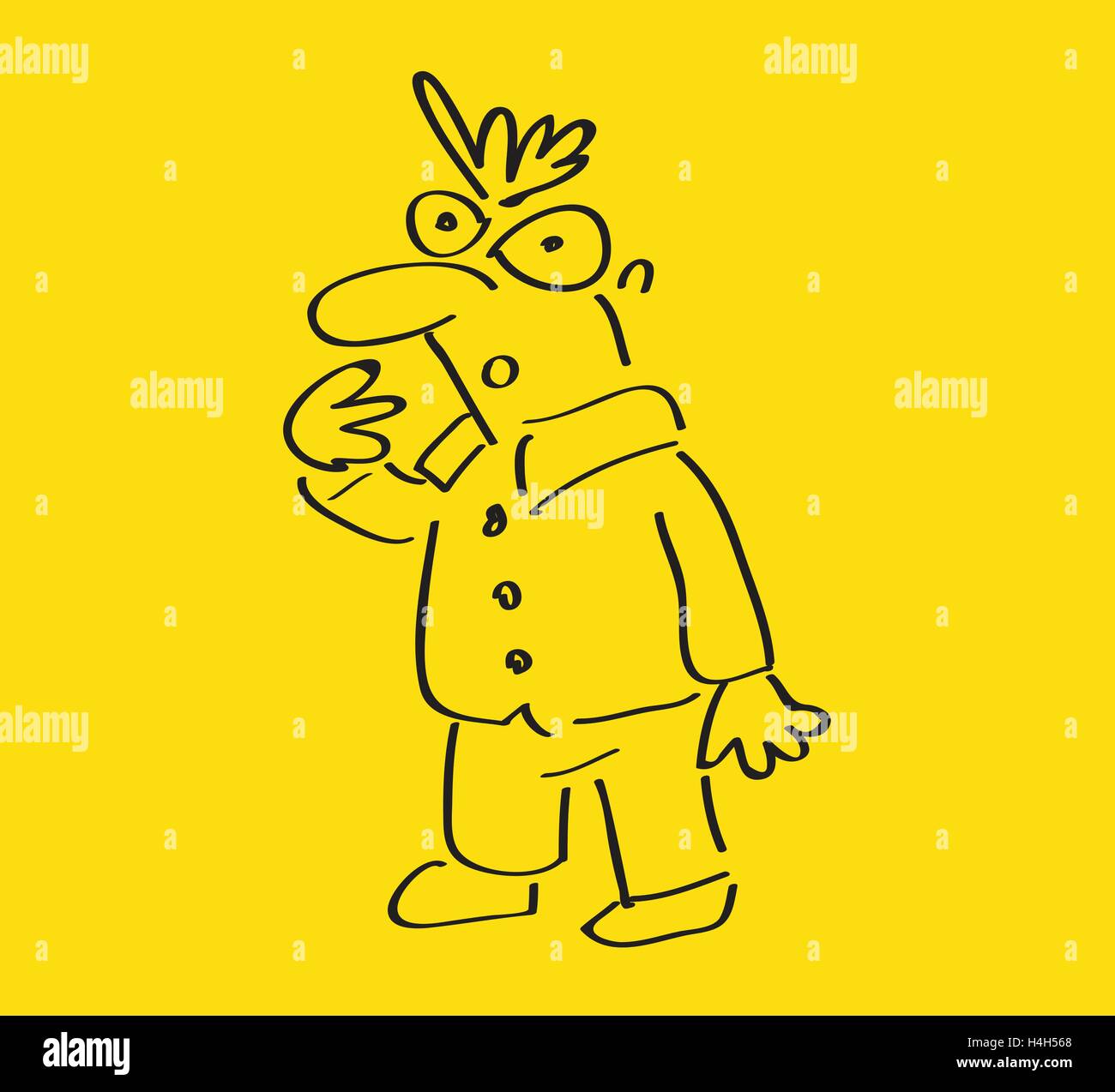 Troubled Man Cartoon Drawing, EPS 8 supported Stock Vector Image & Art ...