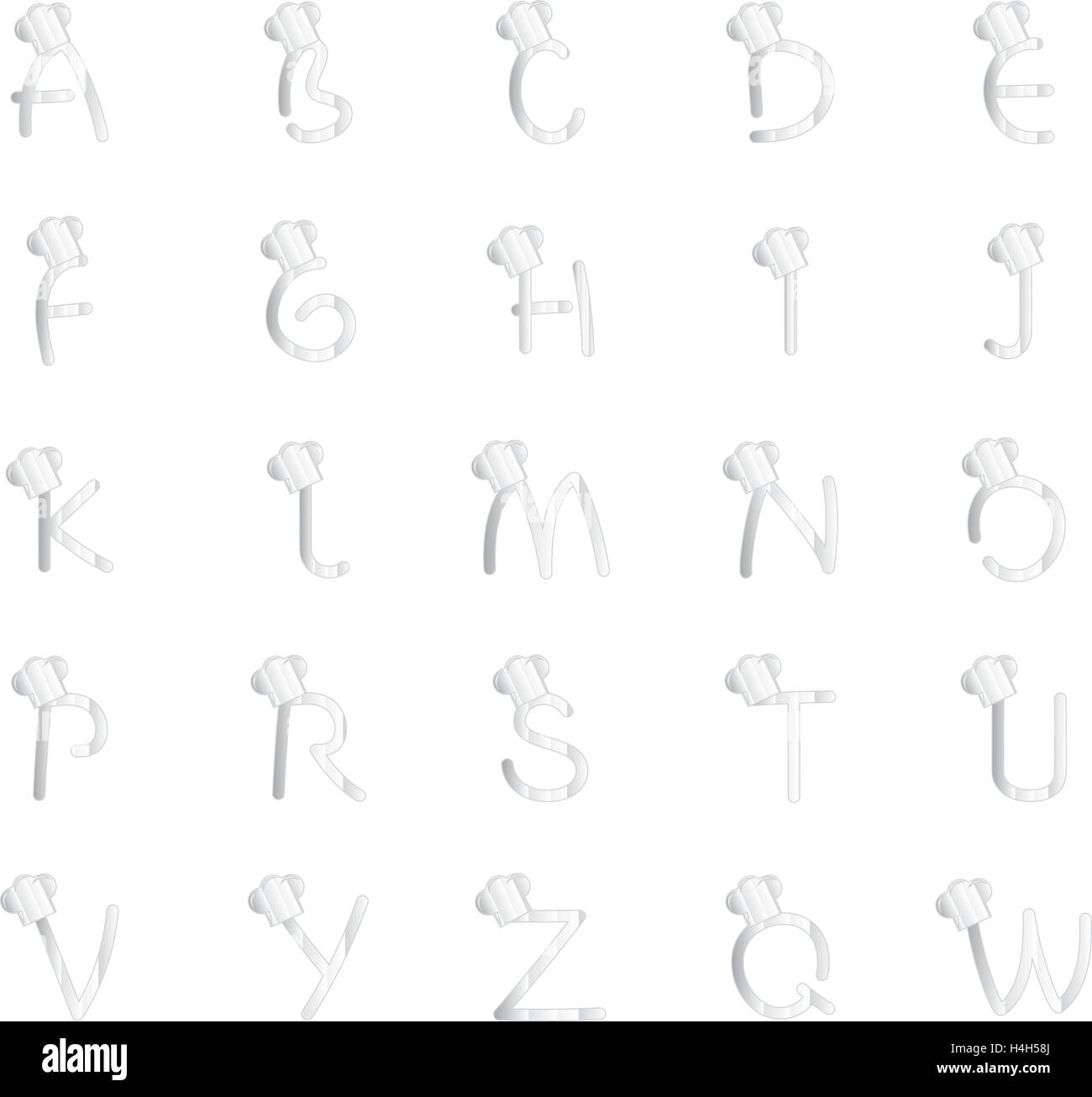 Cook Themed Alphabet Design Concept, EPS 8 supported Stock Vector Image ...
