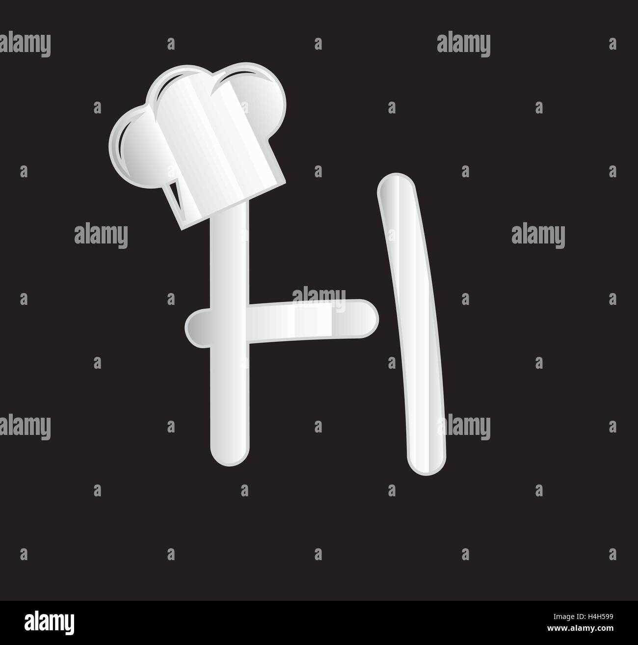 Cook Themed Alphabet Design Concept, EPS 8 supported Stock Vector Image ...