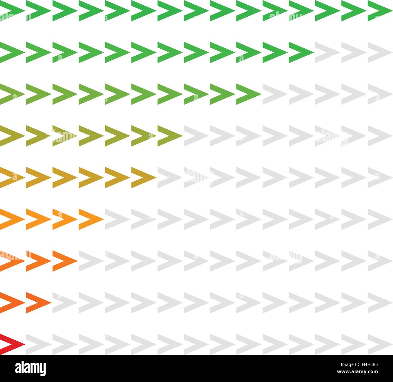 Arrow level indicator with 9 steps from red to green Stock Vector Image ...