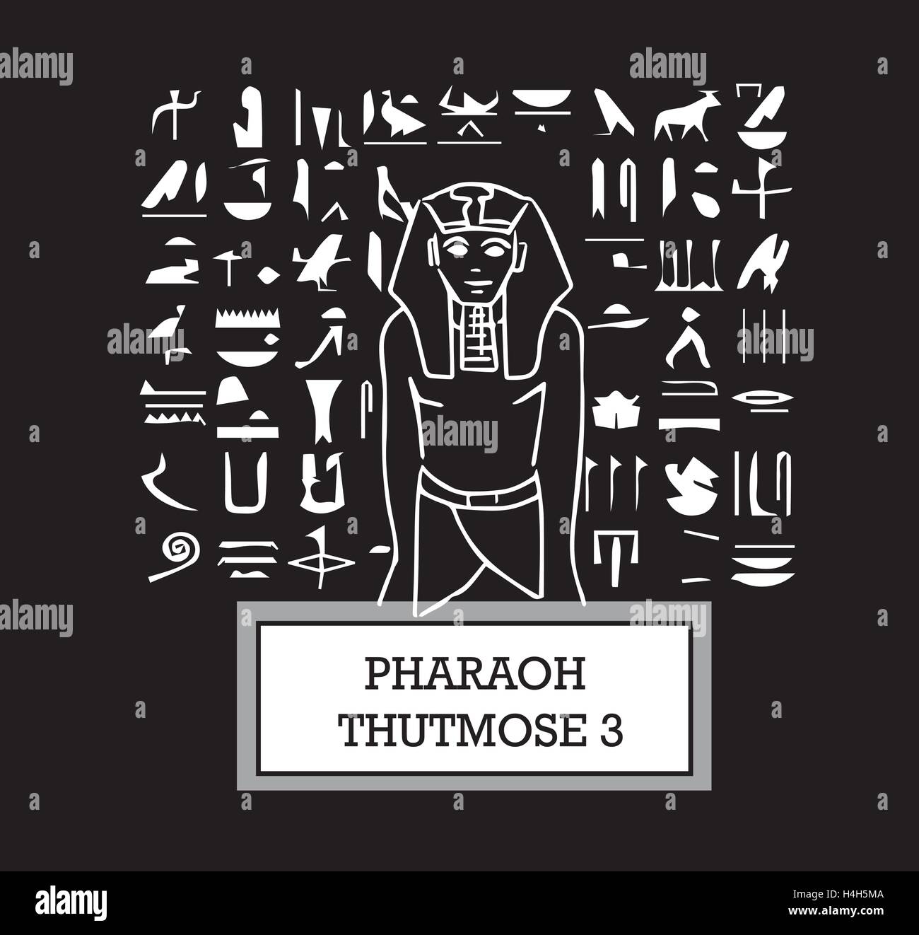 Illustration of Pharaoh Thutmose III. AI 8 supported Stock Vector Image ...