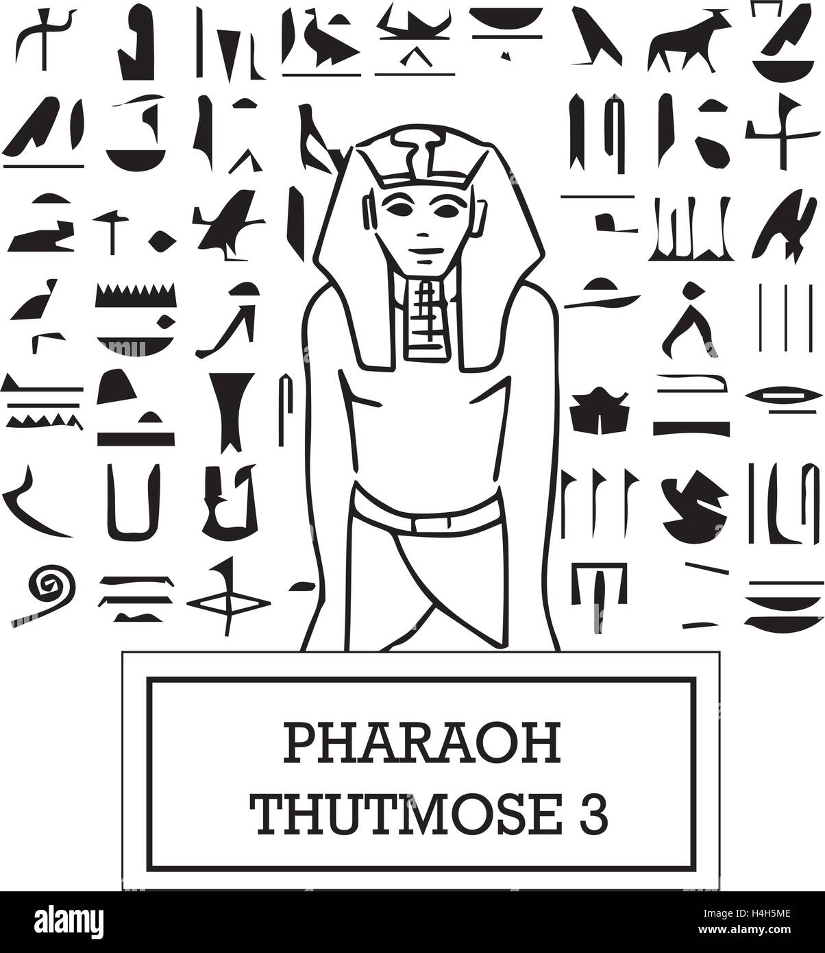 Illustration of Pharaoh Thutmose III. AI 8 supported Stock Vector Image ...