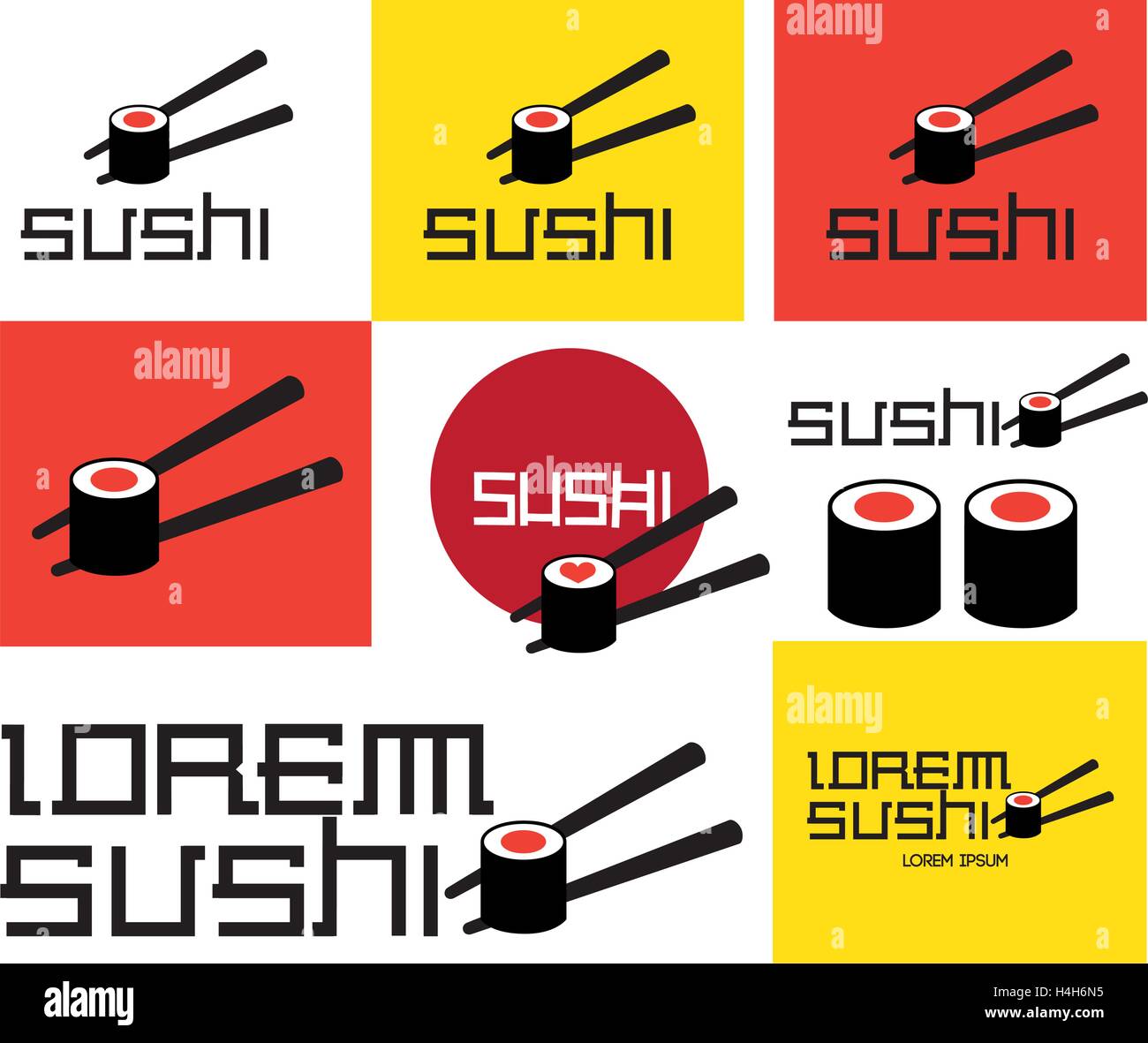Sushi Concept Design Set Stock Vector Image & Art - Alamy