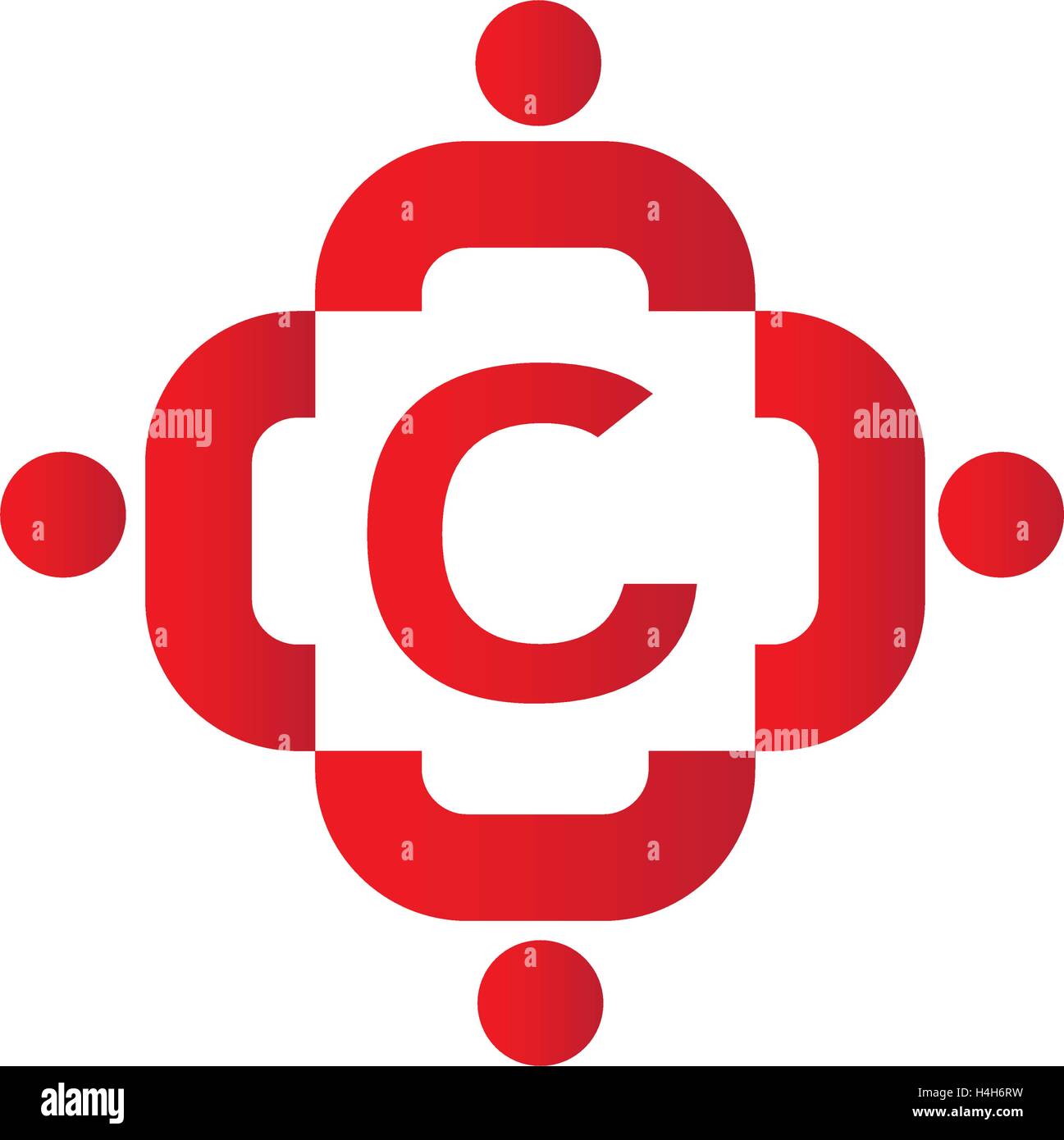 Teamwork Icon With C Letter. AI 8 Supported Stock Vector Image & Art ...
