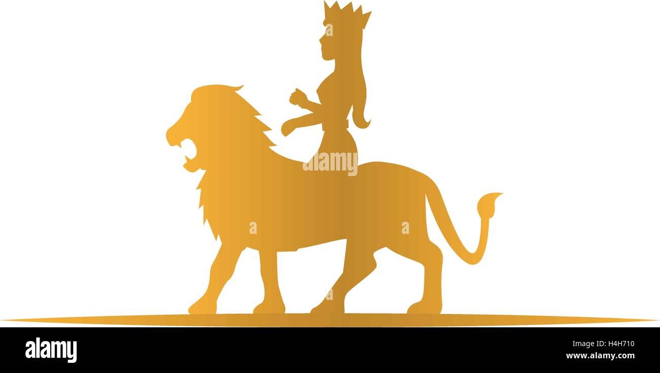 Lion and Queen Illustration. AI 10 supported Stock Vector Image & Art ...