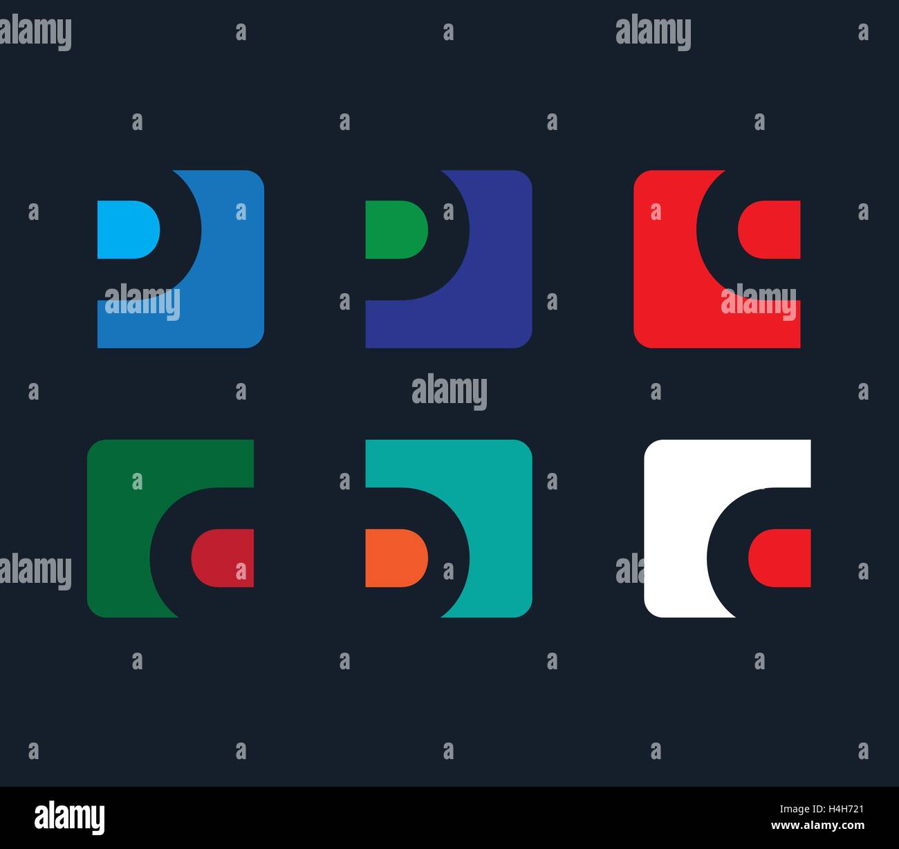 P,B,Q Icon Set. AI 8 supported Stock Vector Image & Art - Alamy