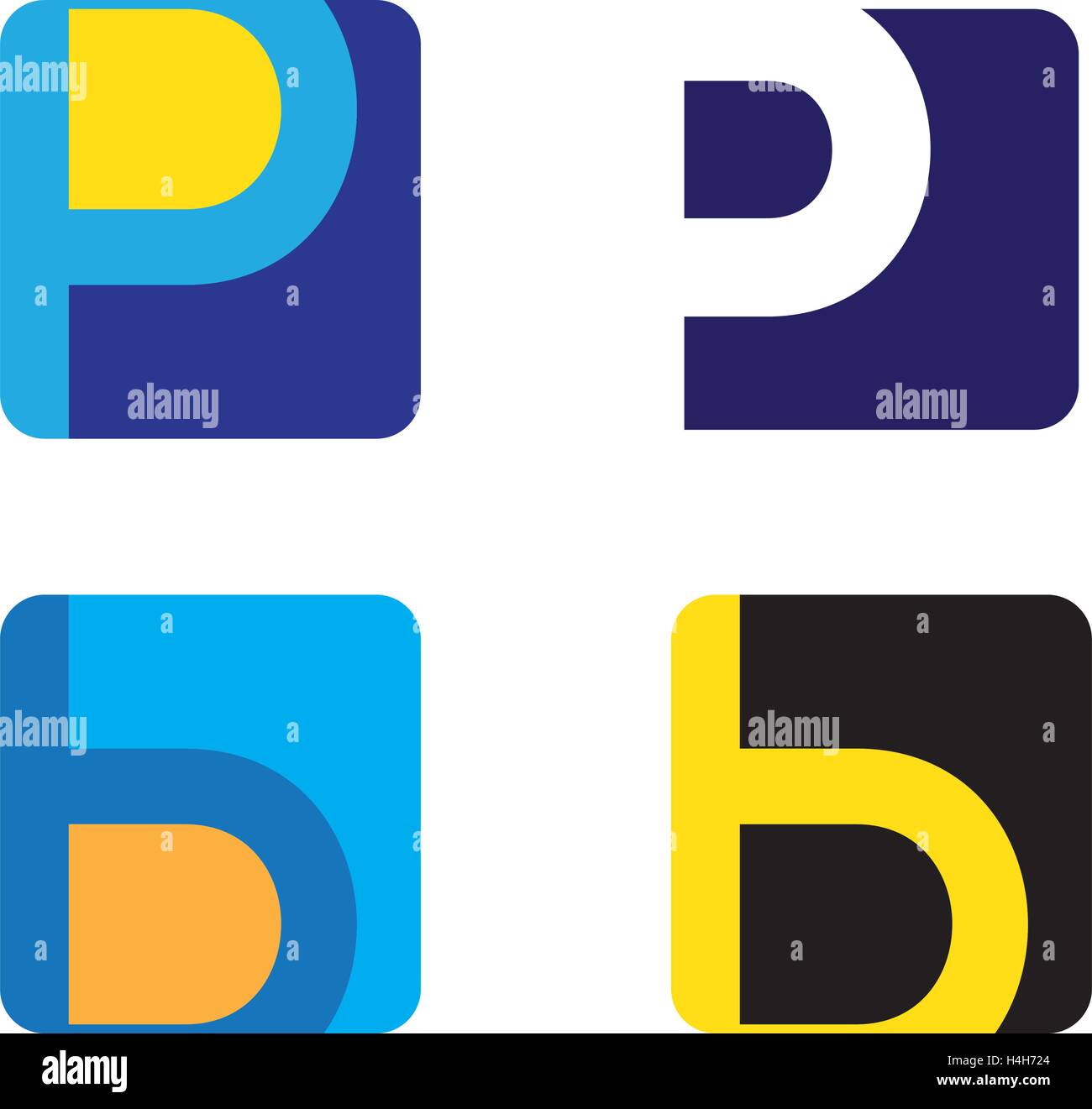 P and B Icon Set Design. AI 8 supported Stock Vector Image & Art - Alamy