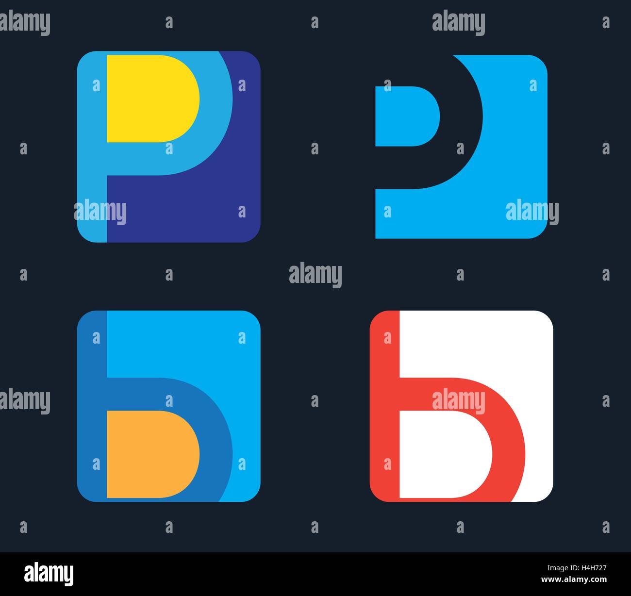 P and B Icon. AI 8 supported Stock Vector Image & Art - Alamy