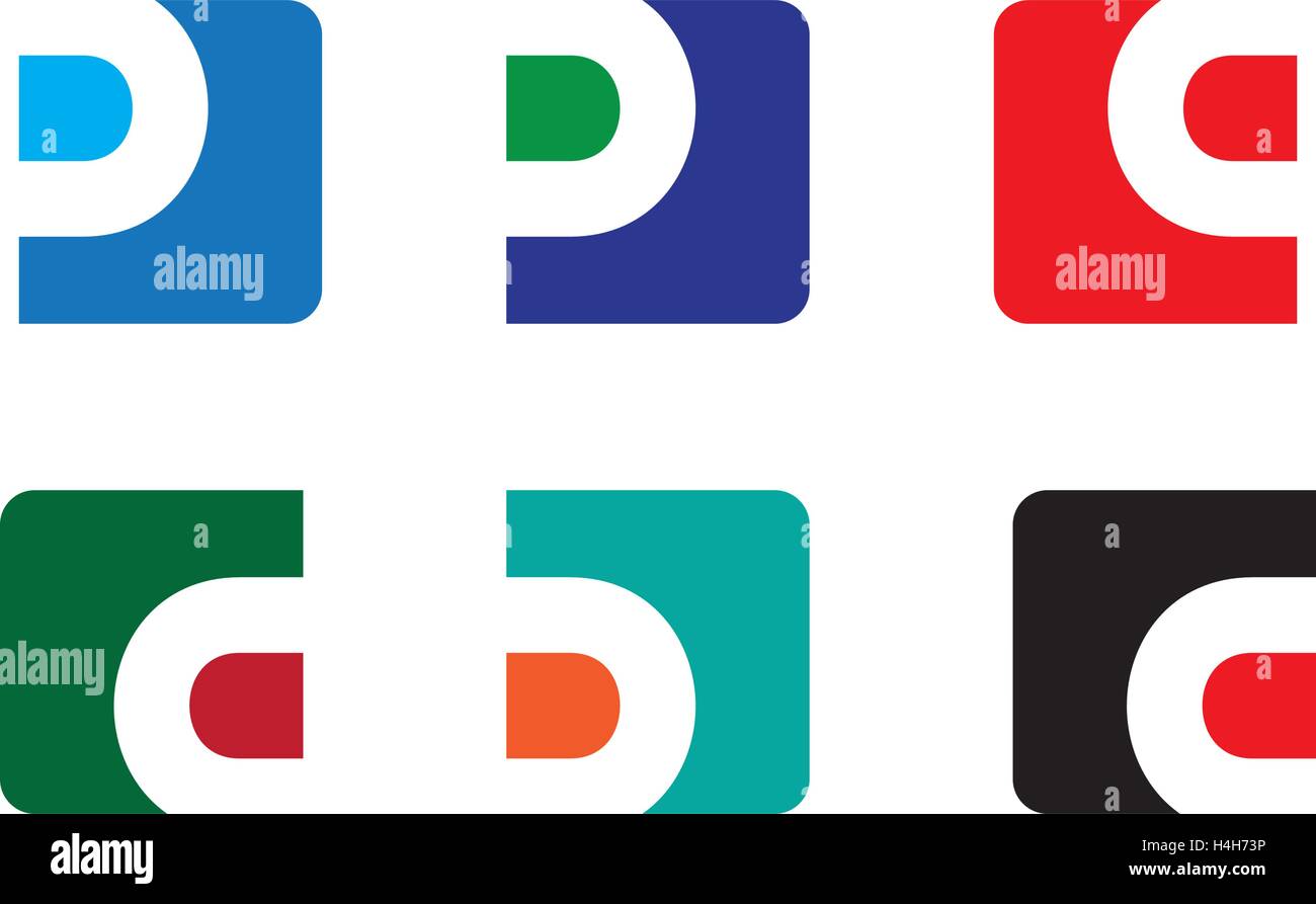 P,B and Q Icon Set Design. AI 8 supported Stock Vector Image & Art - Alamy