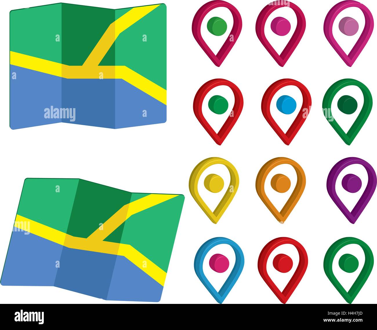 Navigation maps icon set Cut Out Stock Images & Pictures - Alamy