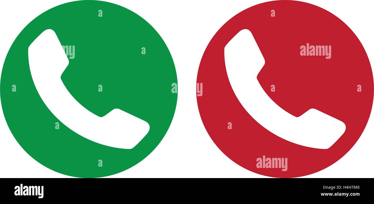 Green and Red Phone Icon Design Stock Vector Image & Art - Alamy