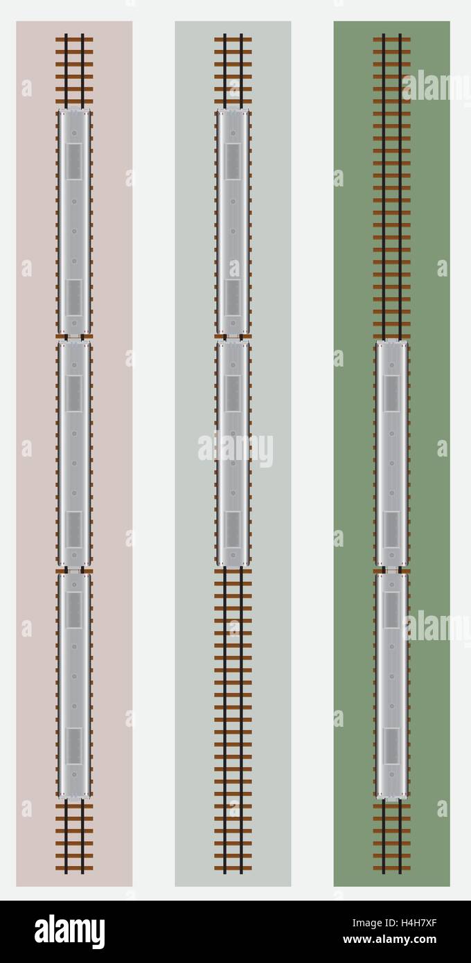 Top View of Diesel Railcar train with Track Vector Illustration Stock ...