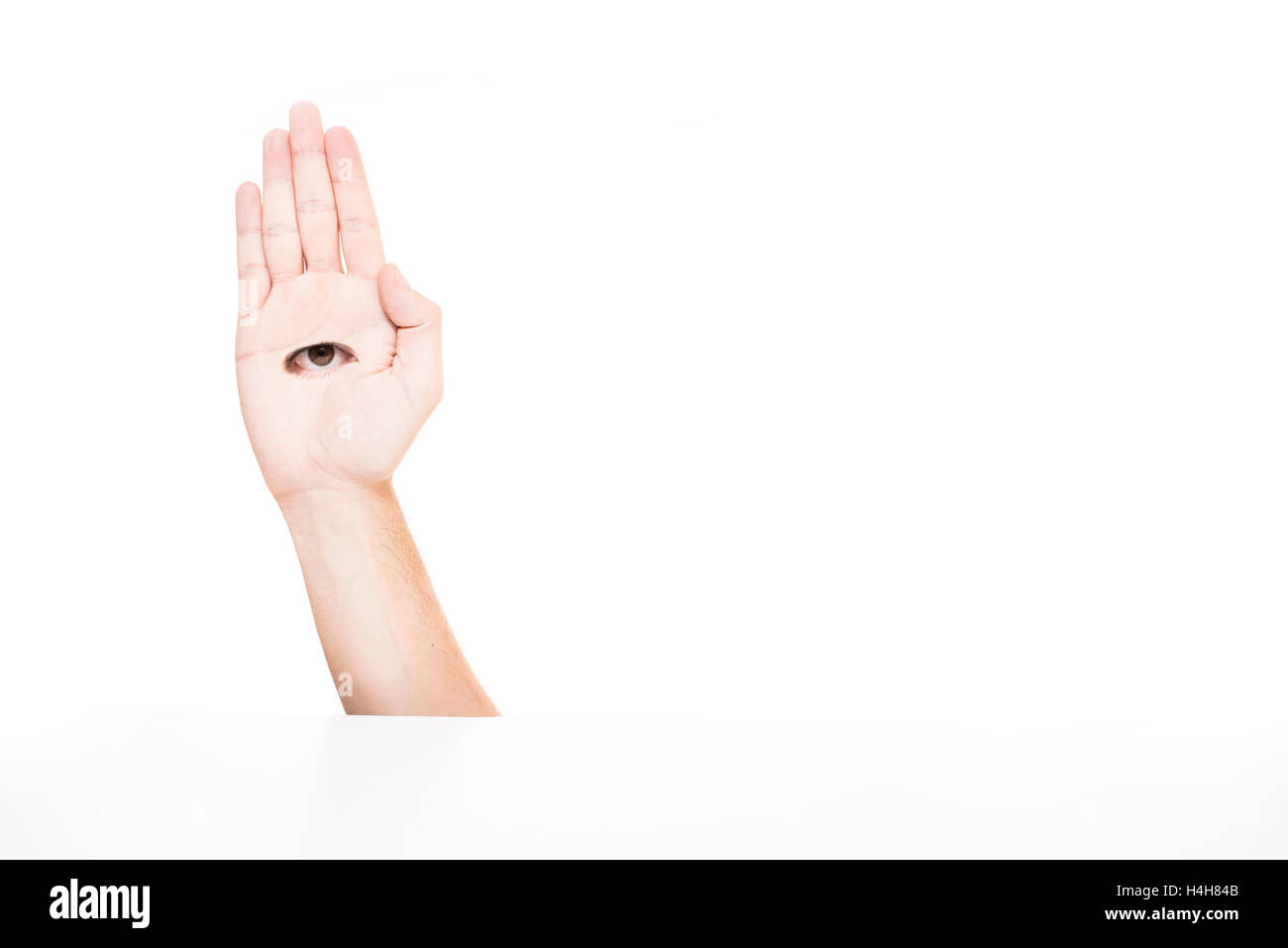 Eye symbol on palm of hand hi-res stock photography and images - Alamy
