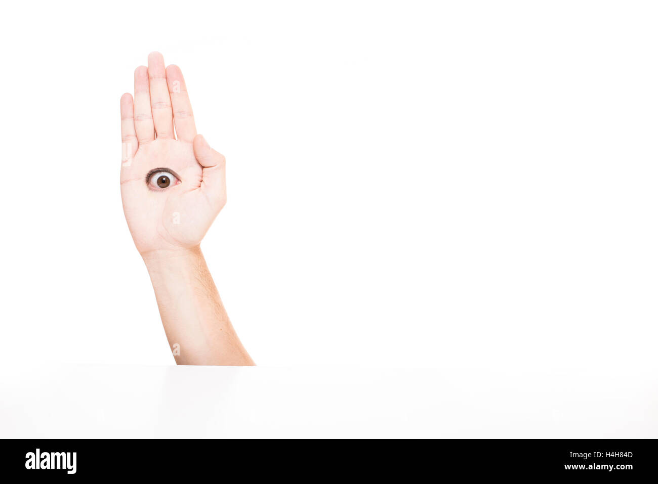 Eye on palm hand Cut Out Stock Images & Pictures - Alamy
