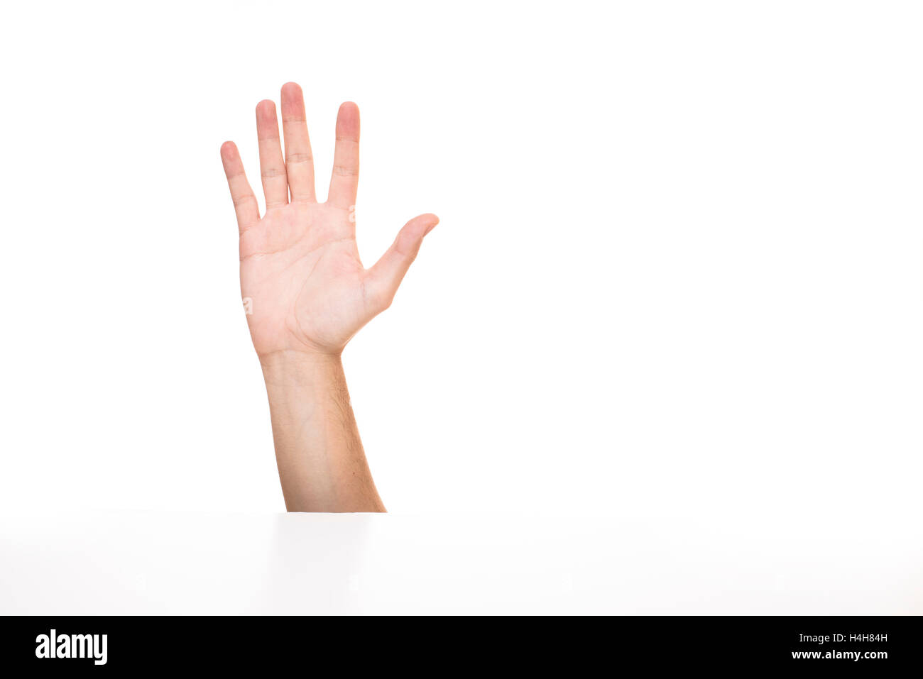 One hand isolated on white background. Palm seems Stock Photo - Alamy