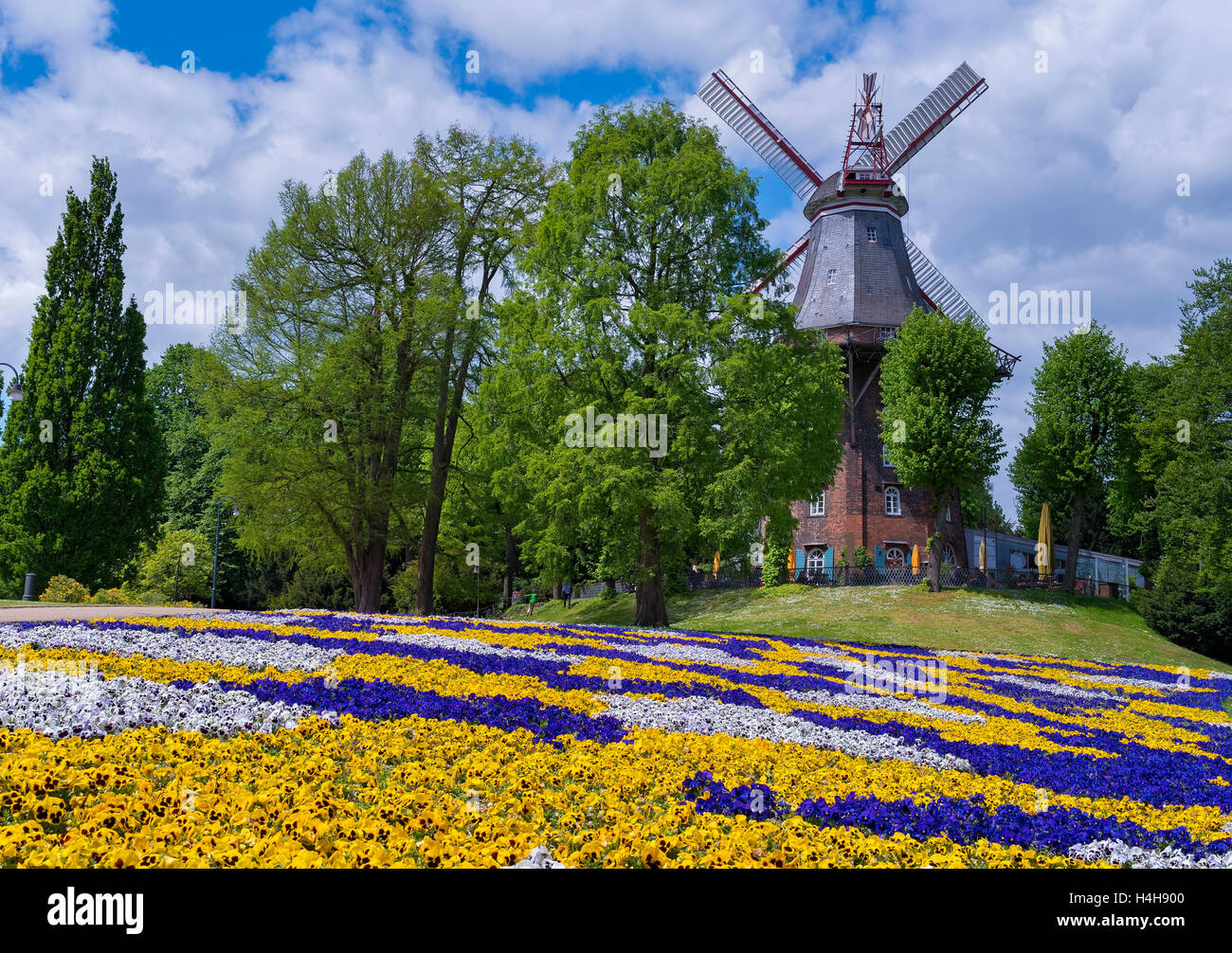 Am Wall Windmill and ramparts, Bremen, Germany Stock Photo - Alamy
