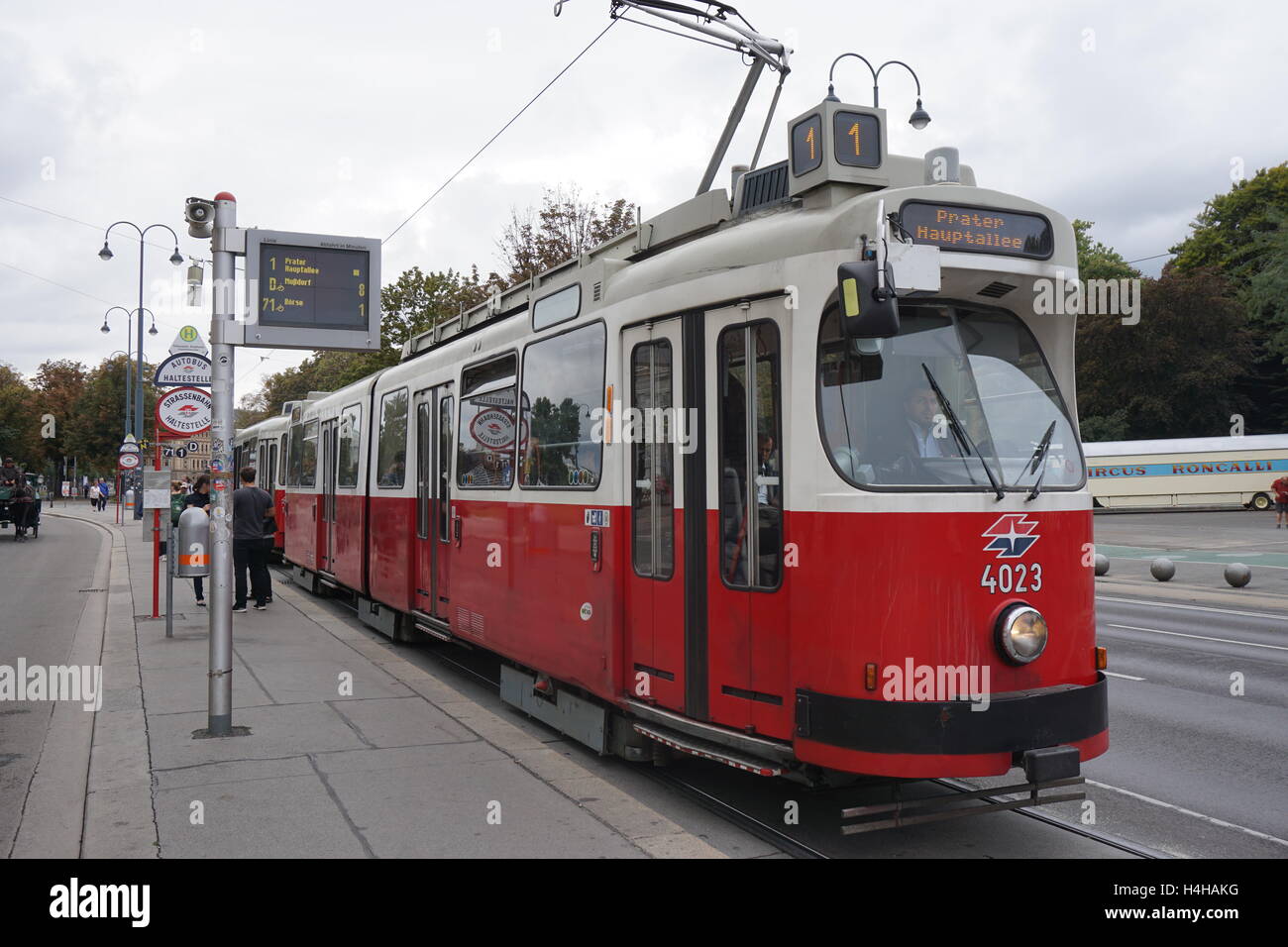 Train stops at station Stock Photo - Alamy