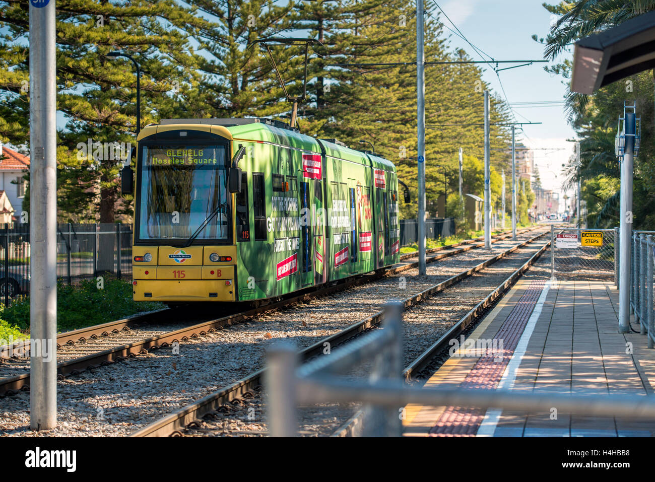Adelaide, Australia - August 16, 2015: Adelaide Metro tram heading ...
