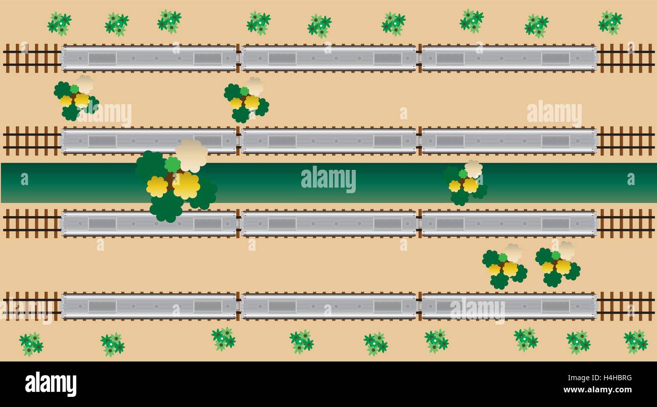 Top View of Diesel Railcar train at Station Vector Illustration Stock ...