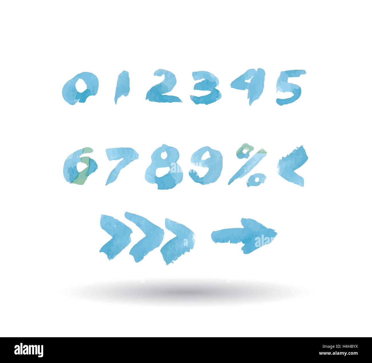 Mathematics watercolor ink numbers set Stock Vector Image & Art - Alamy