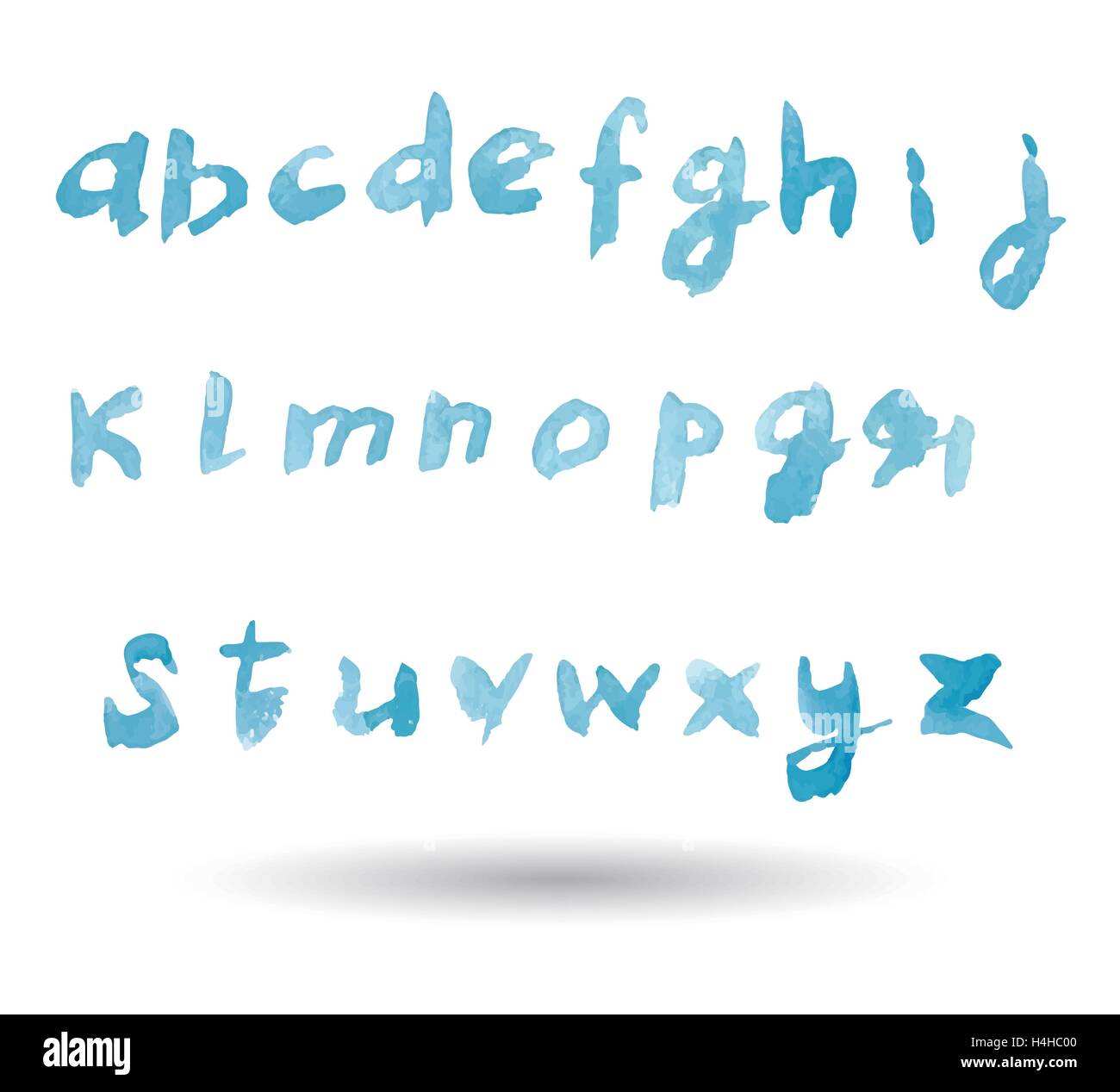 Modern Vector Watercolor Alphabet. ABC Painted Letters Stock Vector ...