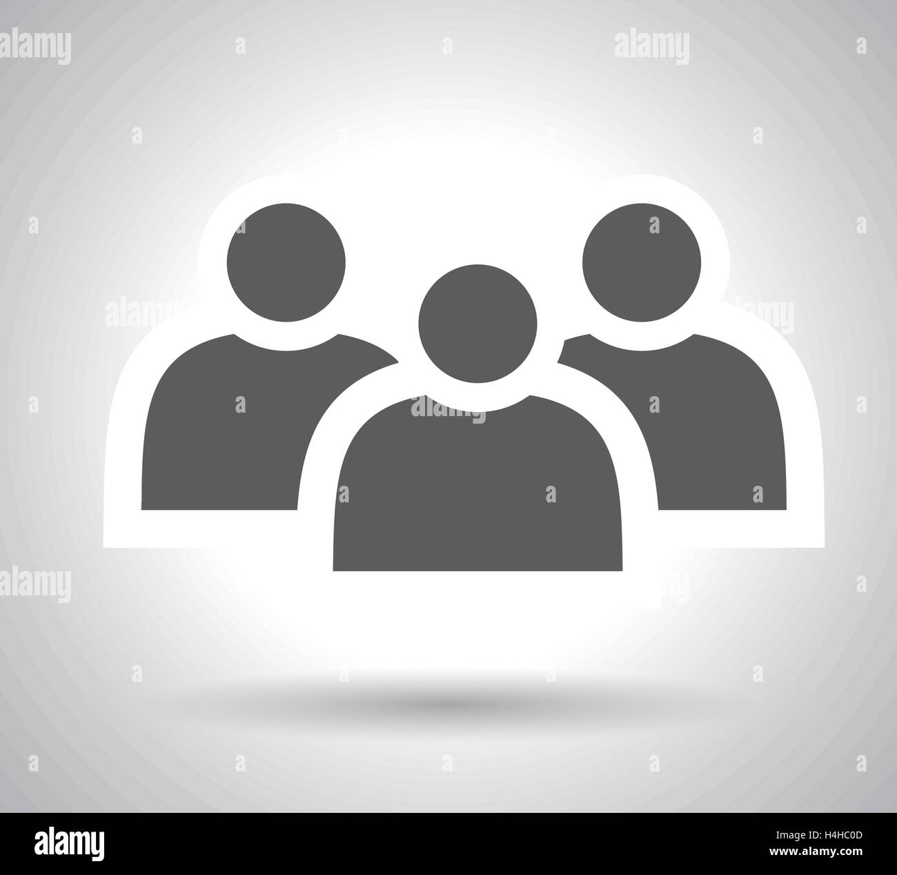 Group of people sign icon. Share symbol. Button with soft shadow ...